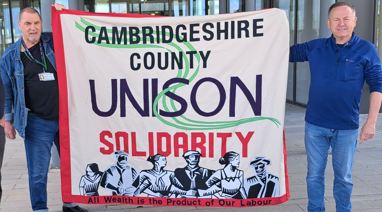 New banner raised in Cambridgeshire | Article, News | News | UNISON Eastern